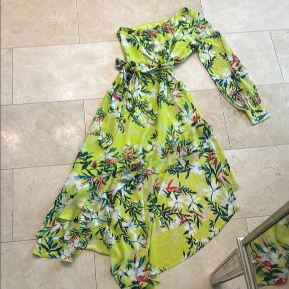 One33 Social | Dresses | One33 Social Bright Lime Green Oneshoulder ...